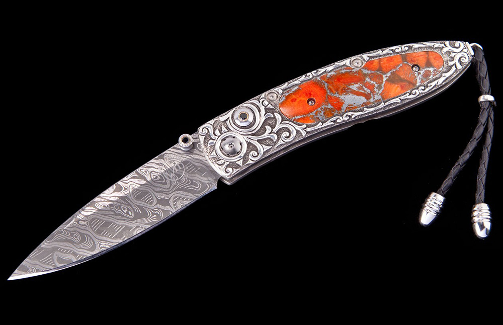 William Henry Limited Edition B05 Mandarin Lace Knife - Scrimshaw Gallery