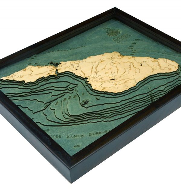Bathymetric Map Catalina Island, California - Scrimshaw Gallery