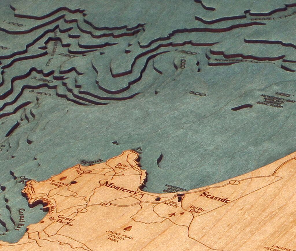 Bathymetric Map Monterey Bay, California - Scrimshaw Gallery