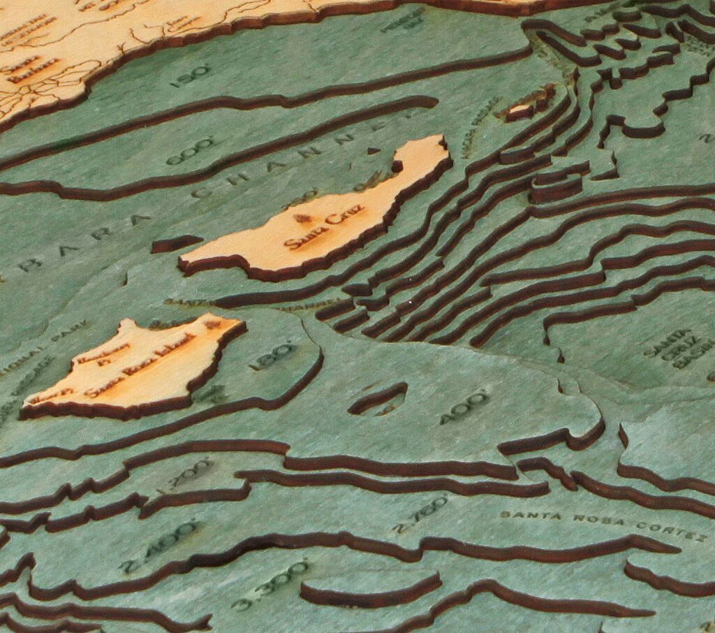 Bathymetric Map Santa Barbara, California - Scrimshaw Gallery