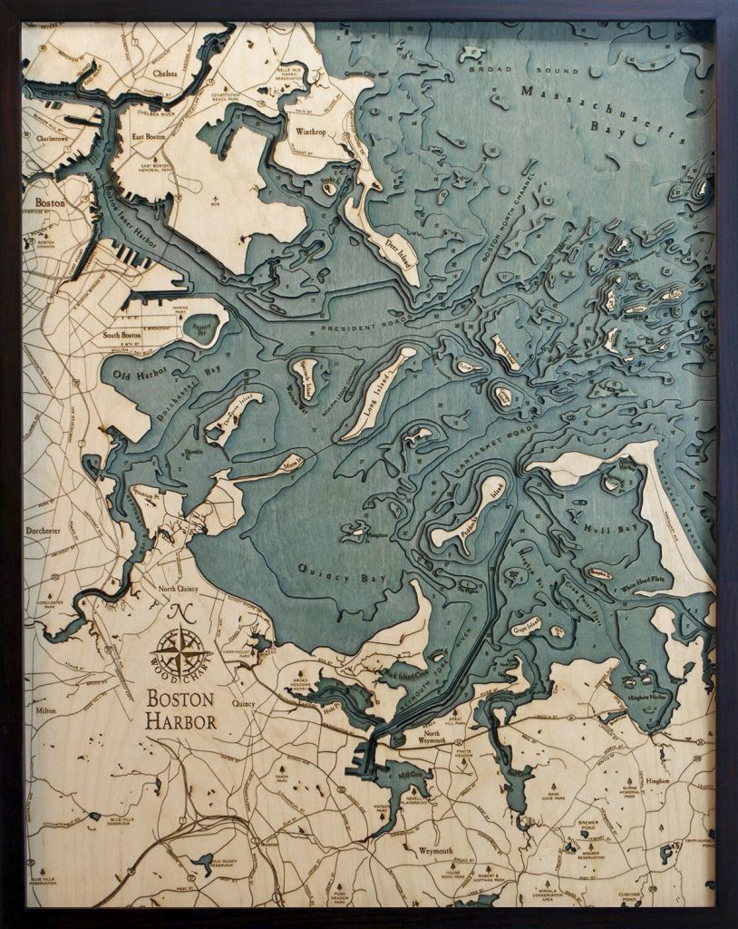 Bathymetric Map Boston Harbor, Massachusetts - Scrimshaw Gallery