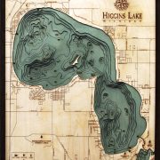 Bathymetric Map Higgins Lake, Michigan - Scrimshaw Gallery