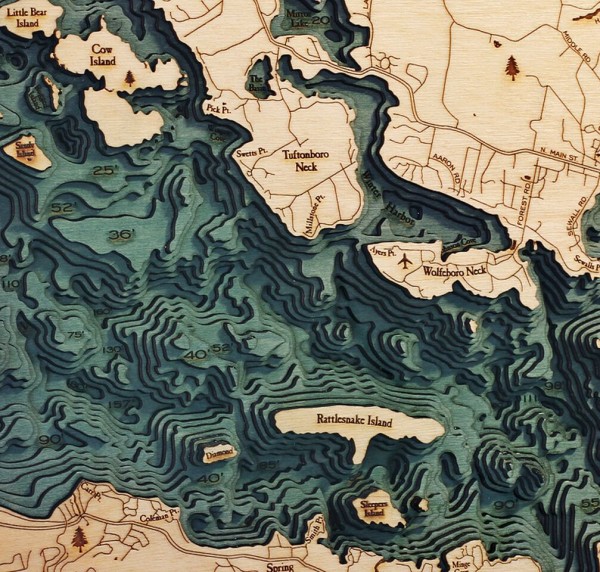 Bathymetric Map Lake Winnipesaukee, New Hampshire - Scrimshaw Gallery