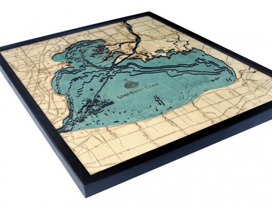 Bathymetric Map Lake St. Clair, Michigan - Scrimshaw Gallery