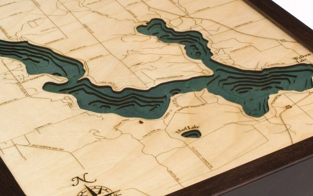 Bathymetric Map Walloon Lake, Michigan - Scrimshaw Gallery