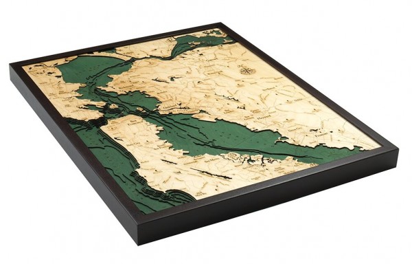 Bathymetric Map San Francisco / Bay Area, California - Scrimshaw Gallery