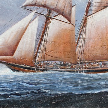 Paul Deacon Original Oil Painting - Baltimore Clipper - Scrimshaw Gallery