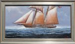 Paul Deacon Original Oil Painting - Baltimore Clipper - Scrimshaw Gallery