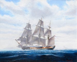 Paul Deacon Original Oil Painting - Hermione 1779 - Scrimshaw Gallery