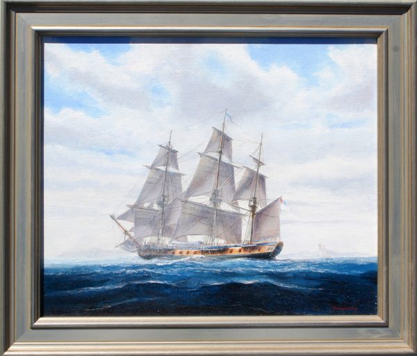 Paul Deacon Original Oil Painting - Hermione 1779 - Scrimshaw Gallery