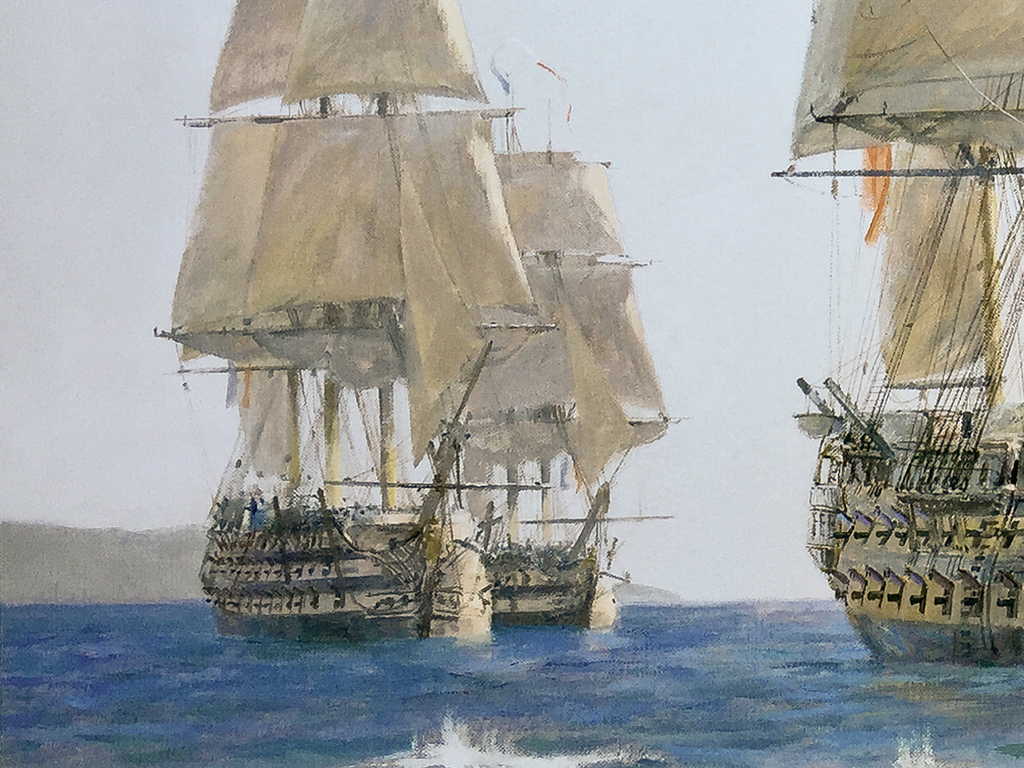 Geoff Hunt H.M.S. Sutherland's Last Battle - Scrimshaw Gallery