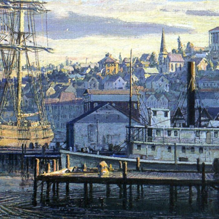 John Stobart - Seattle: A View Looking North from Yesler's Wharf c. 1880