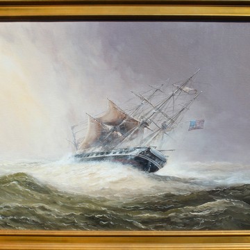 Paul Deacon Original Oil Painting - USS Constitution in Stormy Weather ...