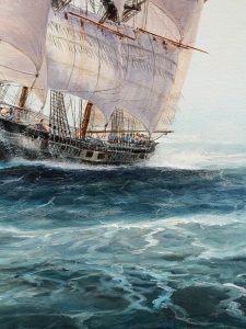Paul Deacon Original Oil Painting - US Brig 'Argus' - Scrimshaw Gallery