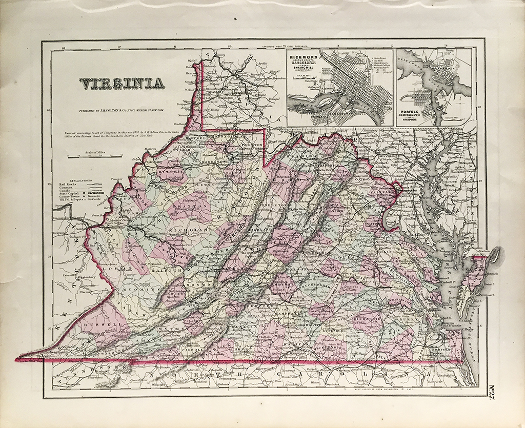 Historic Antique United State Maps - Scrimshaw Gallery