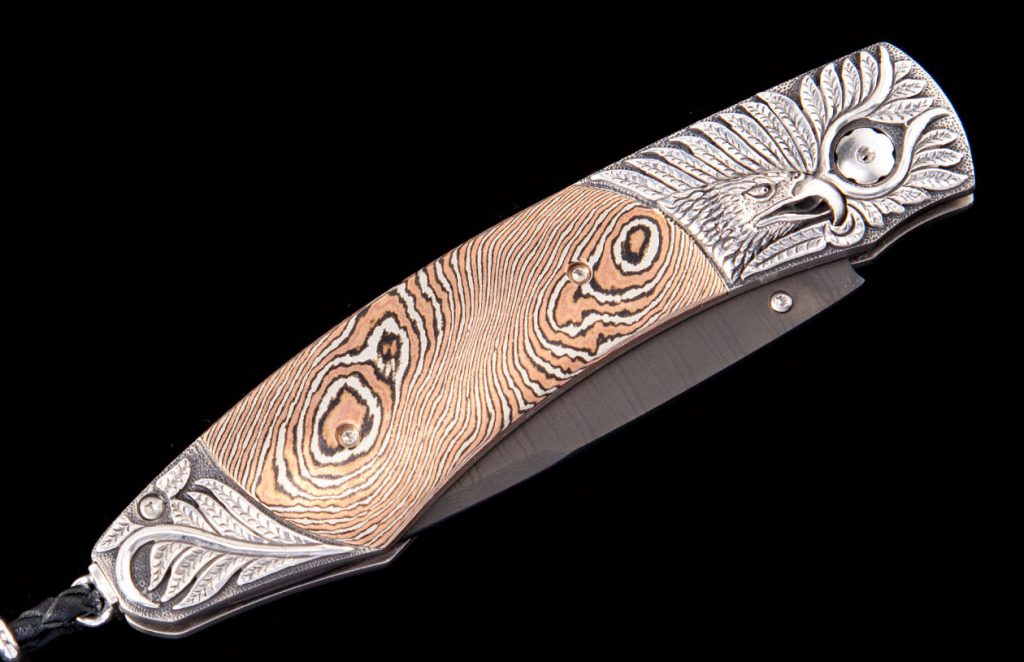 William Henry Limited Edition B12 Golden Wing Knife - Scrimshaw Gallery