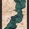 Bathymetric Map Lake Houston, Texas - Scrimshaw Gallery