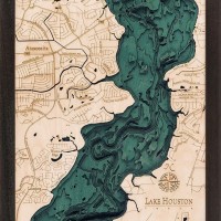 Bathymetric Map Lake Houston, Texas - Scrimshaw Gallery