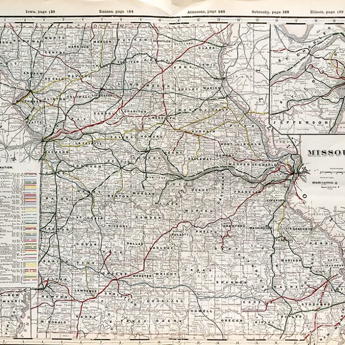 Missouri State Railroad Map (1928) - Scrimshaw Gallery