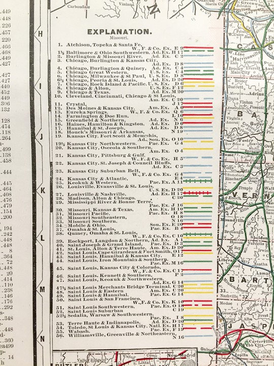 Missouri State Railroad Map (1928) - Scrimshaw Gallery