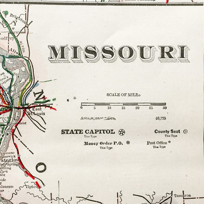 Missouri State Railroad Map (1928) - Scrimshaw Gallery