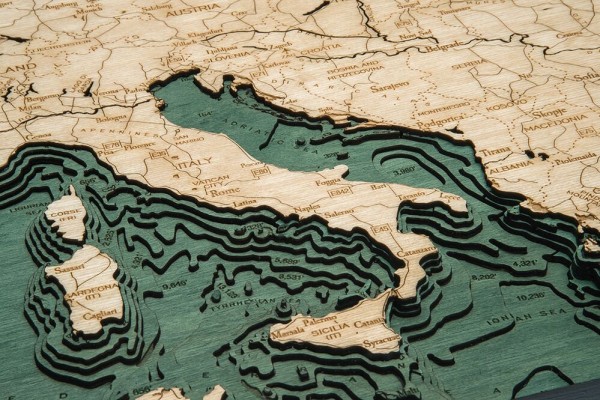 Bathymetric Map Western Europe - Scrimshaw Gallery