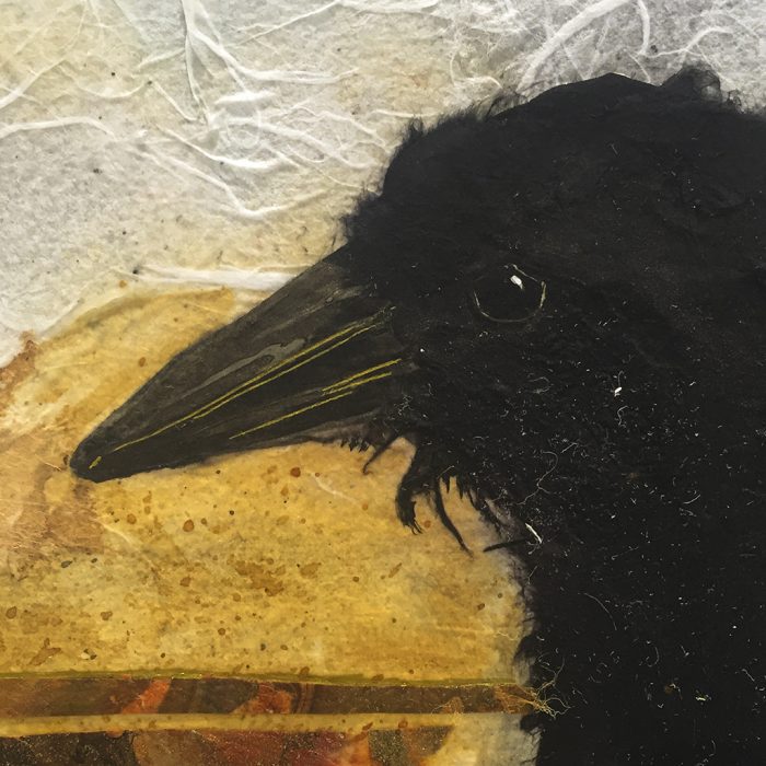 Beki Killorin Original Watercolor - Trickster Raven - Scrimshaw Gallery