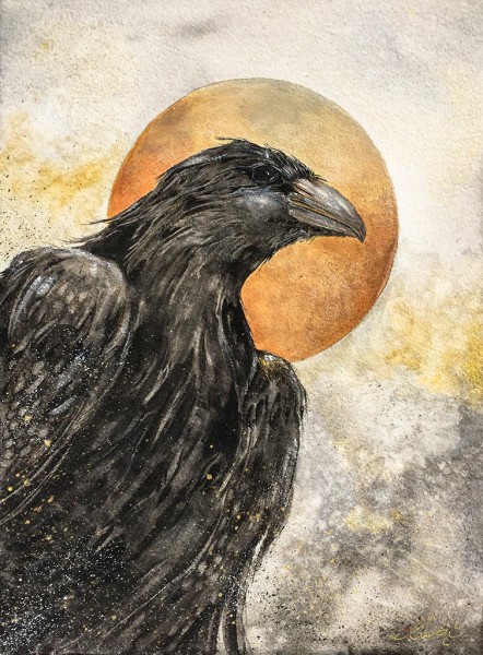 Beki Original Watercolor - Avenger Raven Original - Scrimshaw Gallery