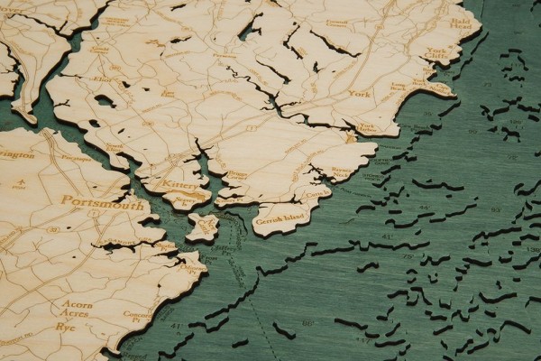 Bathymetric Map New Hampshire Coast - Scrimshaw Gallery