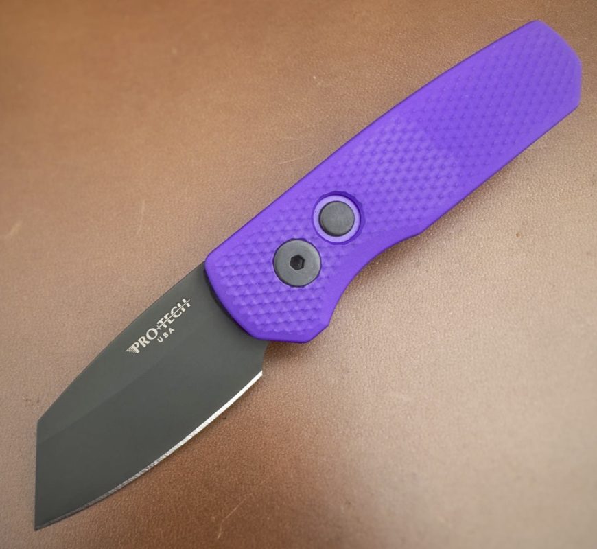 ProTech Automatic Knife - Runt5 Reverse Tanto R5406 Purple - Scrimshaw ...