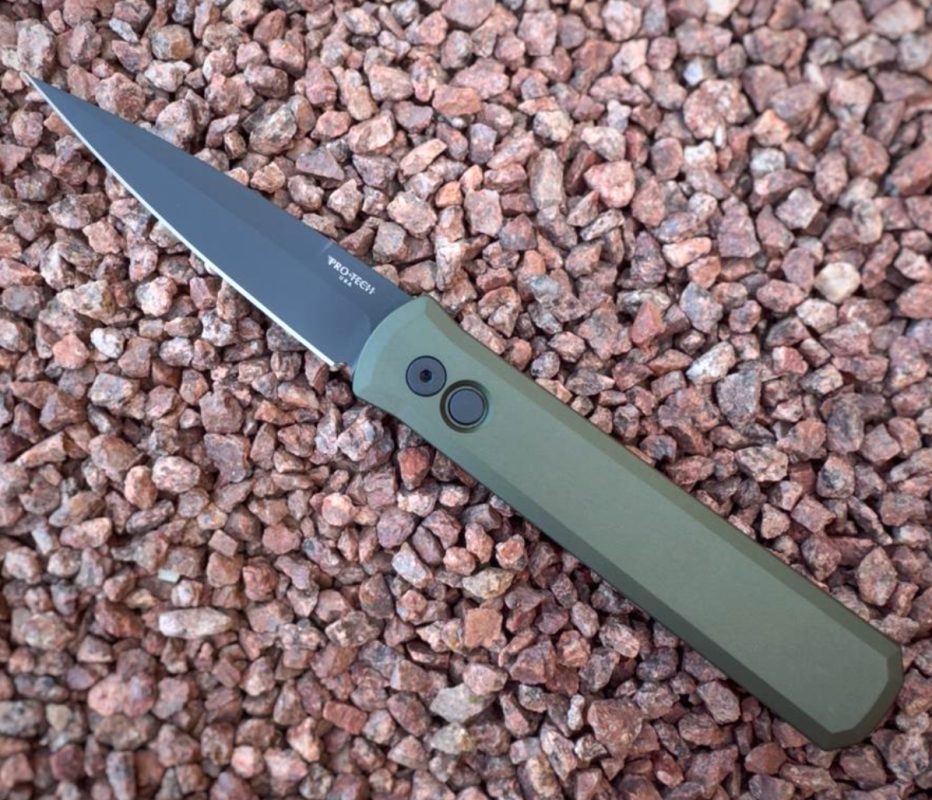 ProTech Automatic Knife - Godfather 921 Green - Scrimshaw Gallery